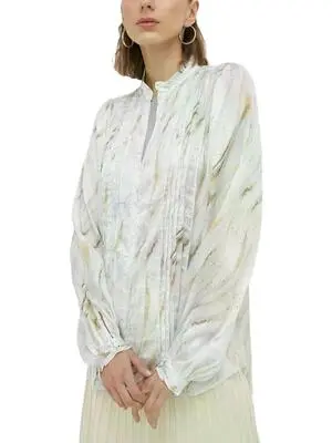 BRUUNS BAZAAR Pleated Blouse - White