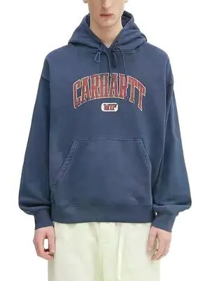 Carhartt Work In Progress College-Style Logo Hoodie Blue