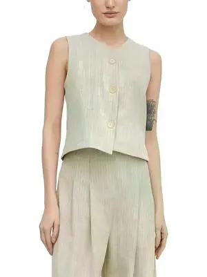 LOVECHILD Pinstripe Sleeveless Top - Neutrals
