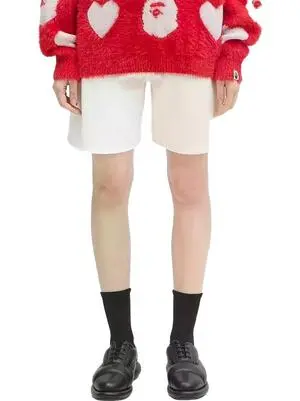 SAMSOE SAMSOE High-waisted Denim Shorts - White