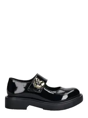 Moschino Heart-buckle Patent Leather Loafers - Black