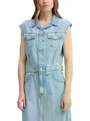 LEVI'S Sleeveless Denim Shirt Dress - Blue