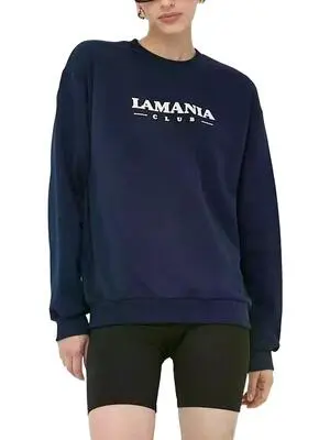 LA MANIA Logo-print Long-sleeve Sweatshirt - Blue
