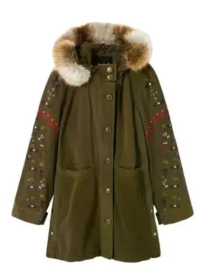 DESIGUAL Embroidered Floral Parka