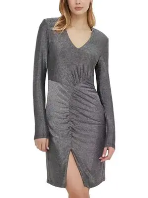 JOOP! Glitter V-neck Mini Dress - Grey