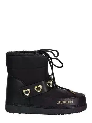 Moschino Heart Embellished Boots - Black