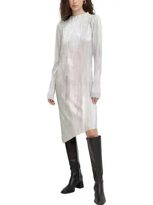 BRUUNS BAZAAR Metallic-effect Asymmetric Dress - Grey