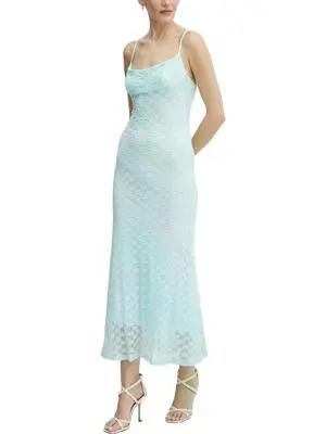 Bardot Floral-lace Midi Dress - Blue
