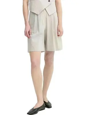 ALOHAS Pleated High-Waisted Shorts