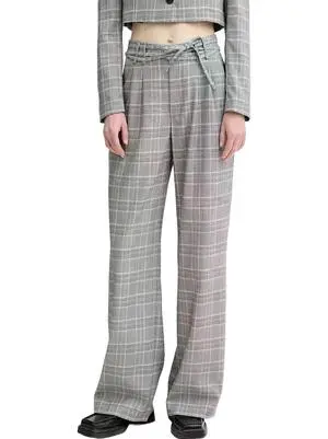 ALOHAS Prince Of Wales-check Belted Trousers - Grey