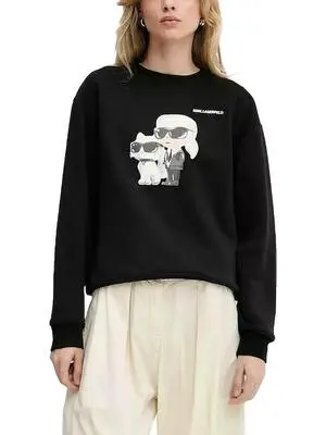 Karl Lagerfeld Ikon Karl & Choupette-print Sweatshirt - Black