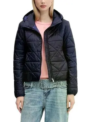 Hugo Quilted Hooded Jacket - Blue