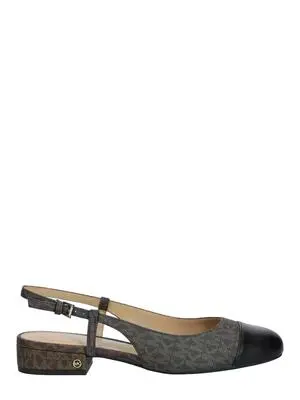Michael Kors Monogram Cap-toe Slingback Pumps - Brown