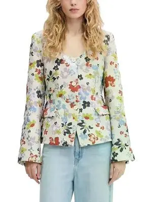 Stine Goya Floral-brocade Jacket - White