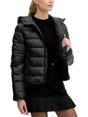 Karl Lagerfeld Hooded Puffer Jacket - Black