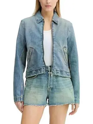 WON HUNDRED Zip-fastening Denim Jacket - Blue
