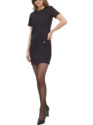 SILVIAN HEACH Embellished Button Mini Dress - Black