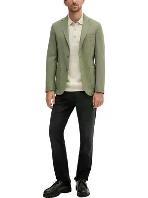 BOSS Notched-lapel Single-breasted Blazer - Green