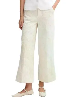 PEDRO DEL HIERRO Embroidered Flared Trousers - Neutrals