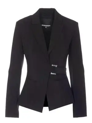 Patrizia Pepe Single-breasted Belted Blazer - Black