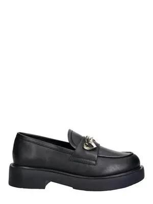 Moschino Heart Platform Loafers - Black