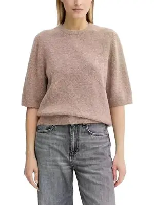 GESTUZ Short-sleeve Crewneck Sweater - Pink