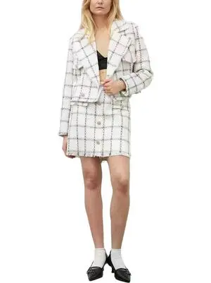 BRUUNS BAZAAR Azolla BB Nanya Checked Tweed Jacket White