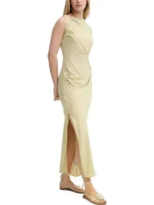 SAMSOE SAMSOE Sahira Cowl-neck Side-slit Dress - Neutrals