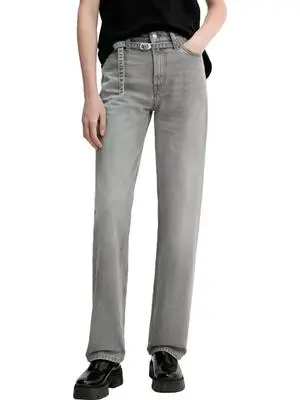 Hugo Belted Straight Leg Jeans - Grey