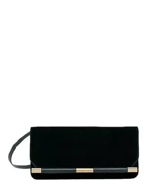 Victoria Beckham Velvet Clutch Bag - Green