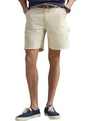 Ralph Lauren Paint-splatter Cotton Shorts - White