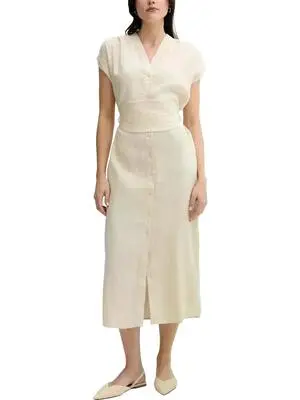 PEDRO DEL HIERRO Button-front Belted Midi Dress - Neutrals