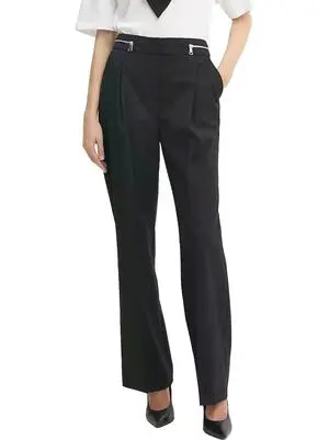Karl Lagerfeld Pleated Trousers With Zip Detail - Black