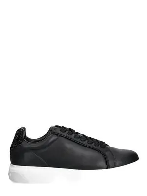 Moschino Embellished Leather Sneakers - Black