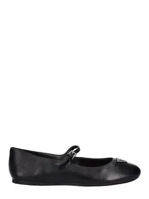 Guess Buckle-detail Leather Ballet Flats - Black