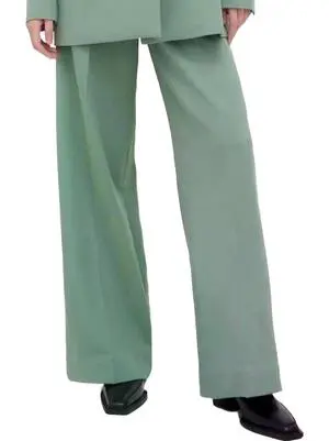 LOVECHILD Straight-hem Wide Leg Trousers - Green