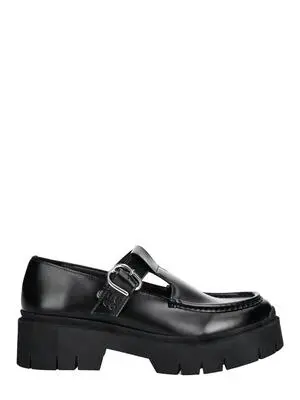Hugo Buckle-detail Platform Loafers - Black