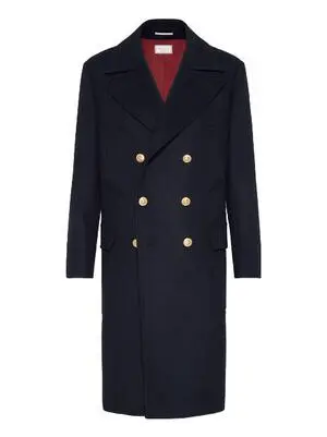 Brunello Cucinelli Double Cloth Overcoat - Navy Blue