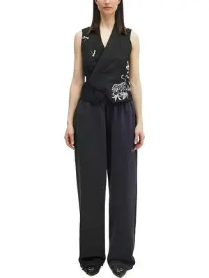 Kenzo Paris Jungle Embroidered Waistcoat - Black