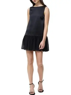 French Connection Marina Slinky Pleated Minidress - 01-black