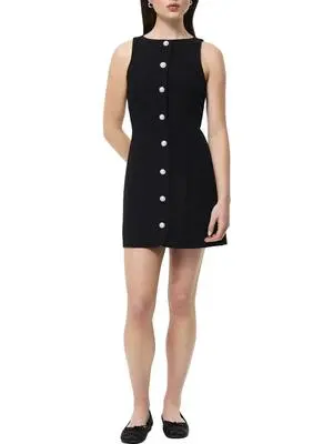 French Connection Azra Buttoned Twill Mini Dress 01-black