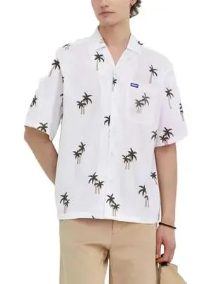 Hugo Palm Tree-embroidered Shirt - White