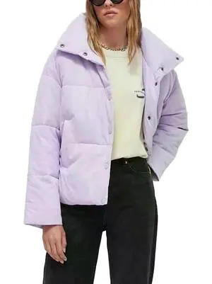 BILLABONG Quilted High-neck Puffer Jacket - Purple