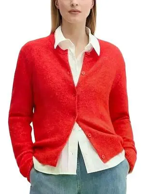 SAMSOE SAMSOE Nor Button-front Knitted Cardigan - Red