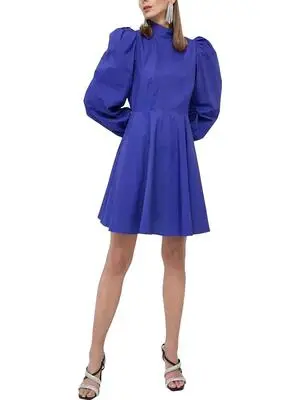 CUSTOMMADE Puff-sleeve Mini Dress - Blue