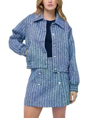 CUSTOMMADE Tweed Embellished Jacket - Blue