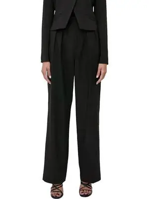 CUSTOMMADE Pleated Jewel-embellished Straight Trousers - Black