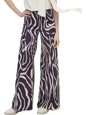 Liviana Conti Wave-print Trousers - Purple