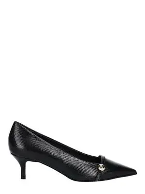 Furla 55mm Embossed Kitten-heel Pumps - Black