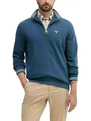 Barbour Half-zip High-neck Sweatshirt - Blue